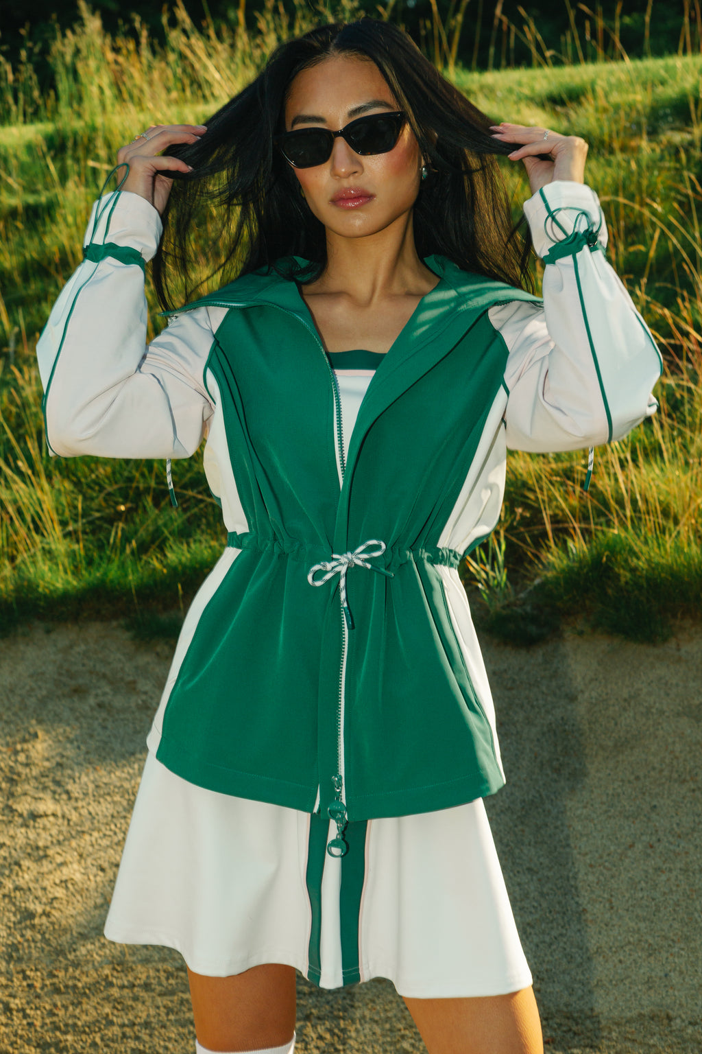 Elle Rain Jacket - Green – foreall.com