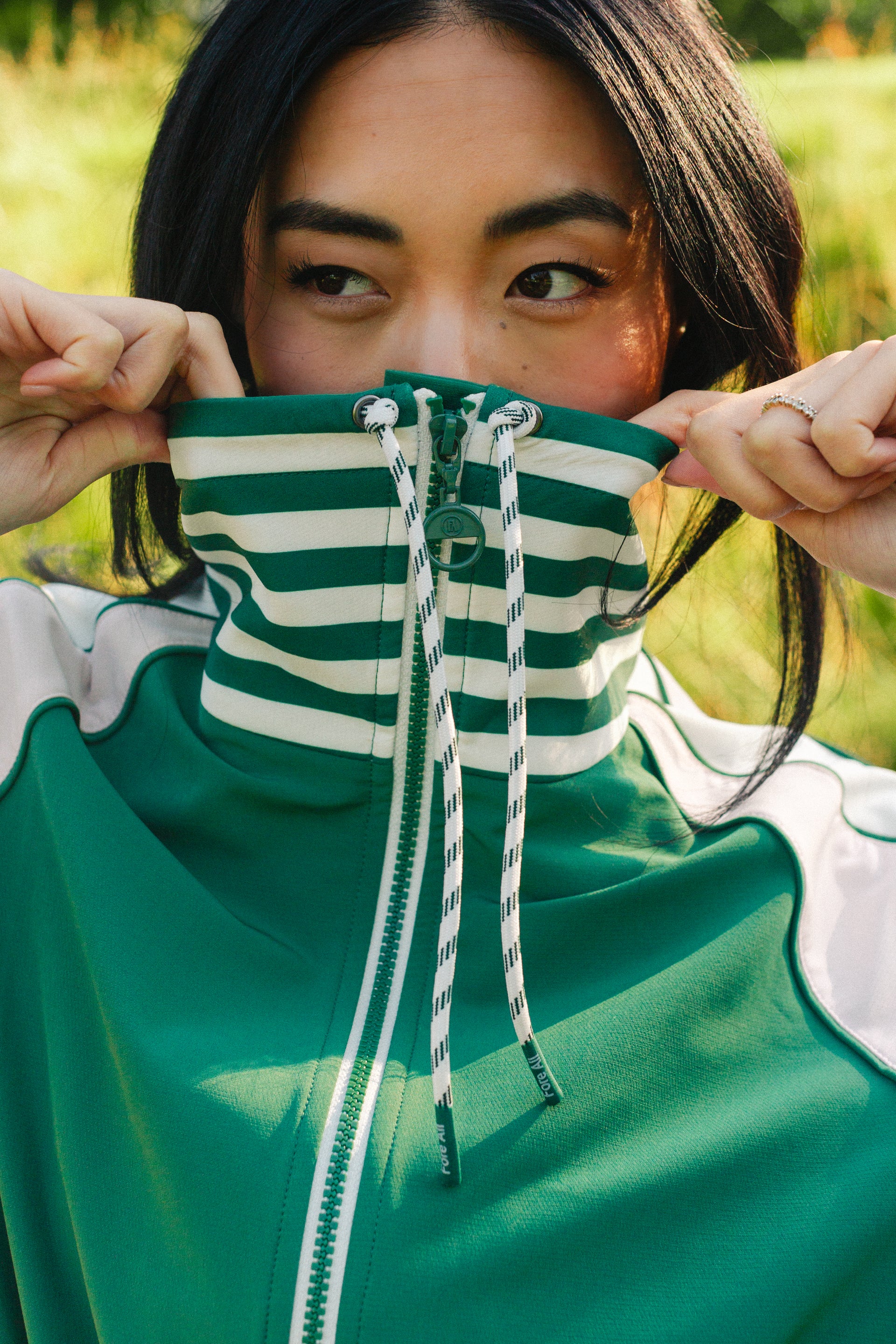 Elle Rain Jacket - Green – foreall.com