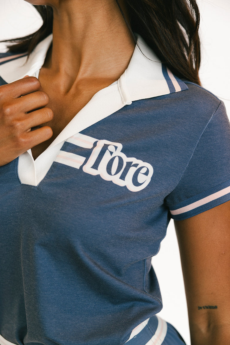 Retro Angie Polo - Indigo – foreall.com