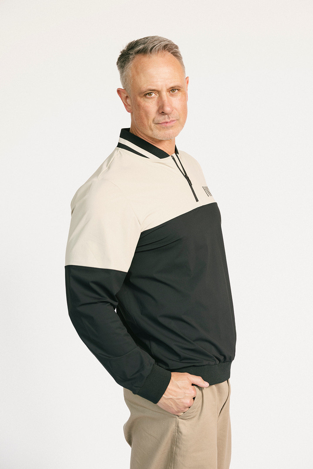 Hamilton Quarter Zip - Black/Sand – foreall.com
