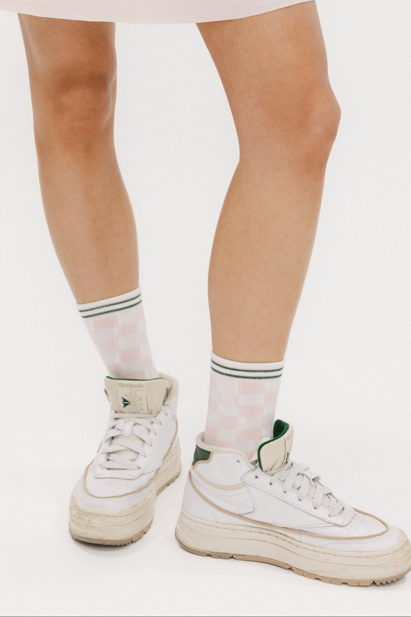 Charlie Crew Sock - Pink/White Checkered – foreall.com