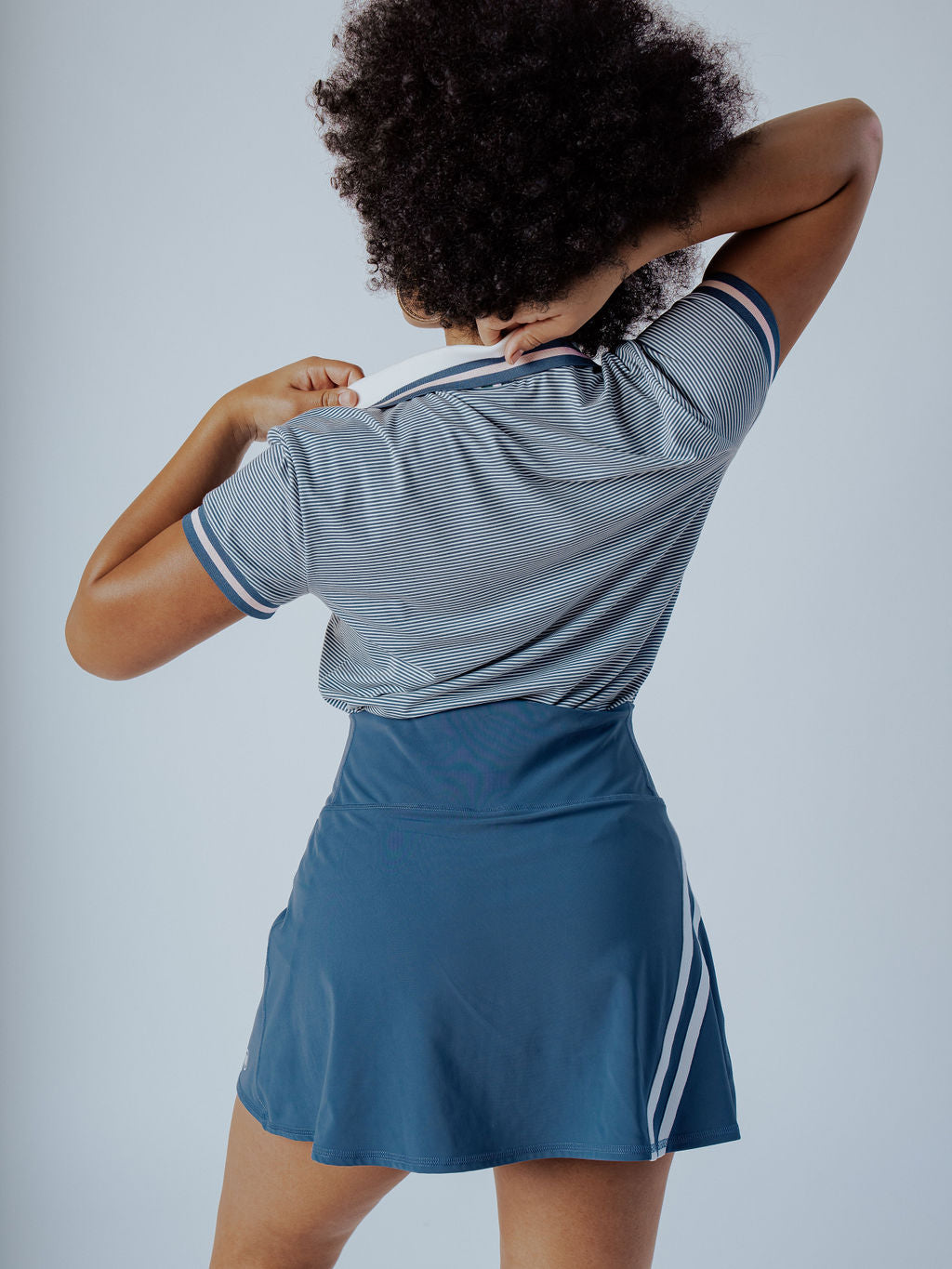 Club Angie Polo - Indigo Stripes – foreall.com