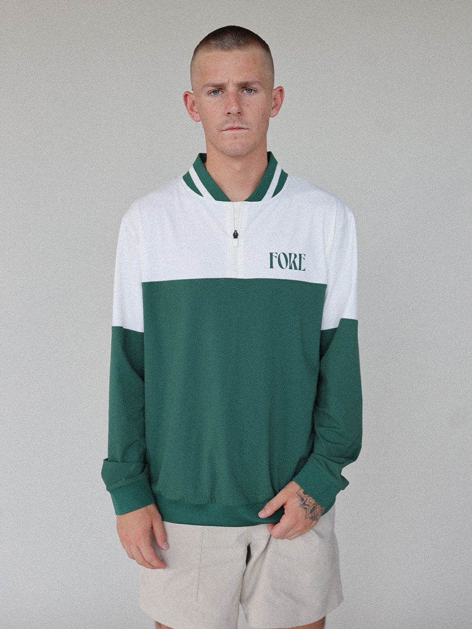 Hamilton Quarter Zip - Green/White – foreall.com
