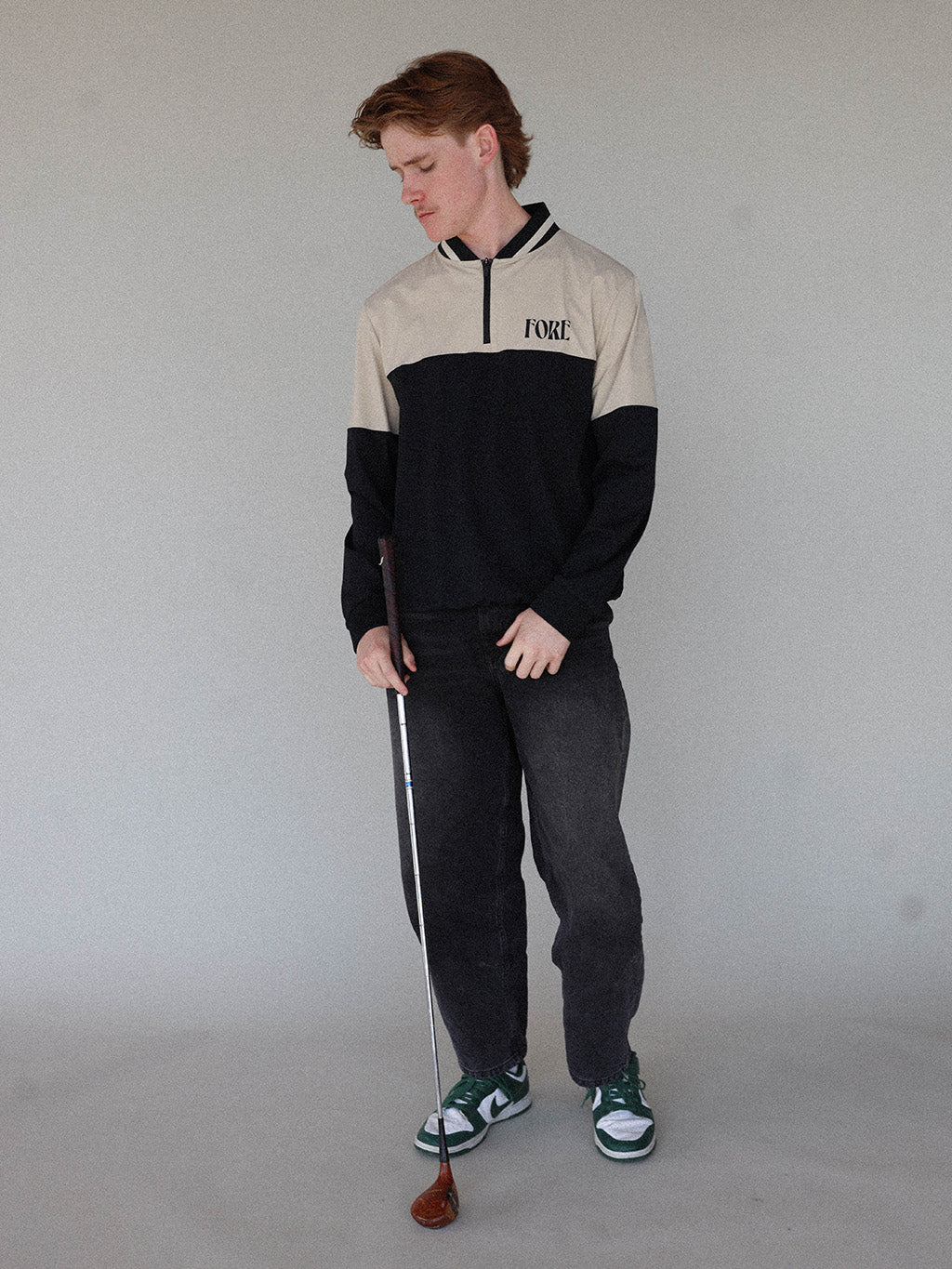 Hamilton Quarter Zip - Black/Sand – foreall.com