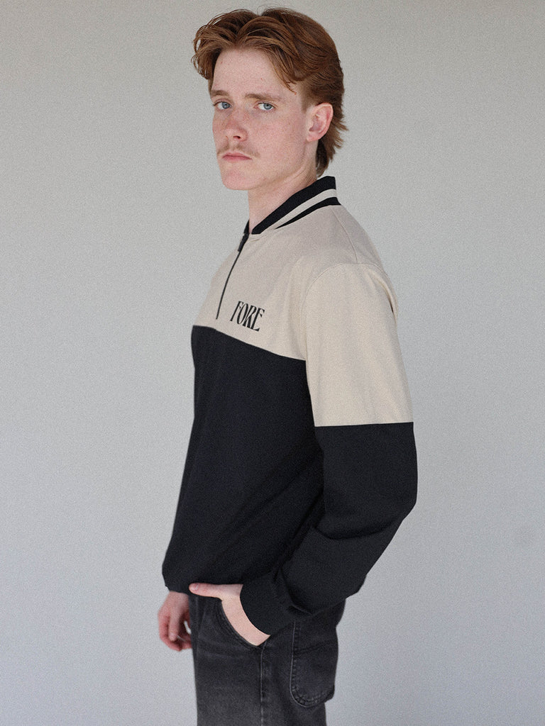 Hamilton Quarter Zip - Black/Sand – foreall.com
