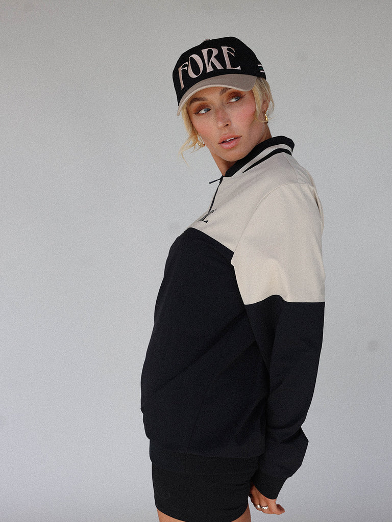 Hamilton Quarter Zip - Black/Sand – foreall.com